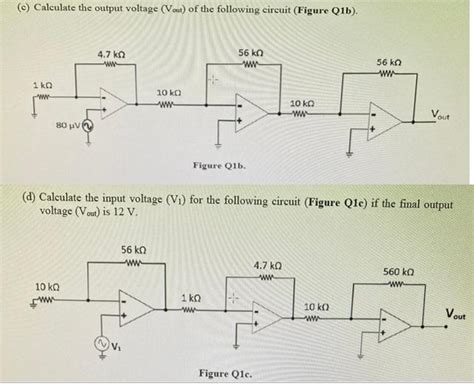 solved c calculate the output voltage vout of the