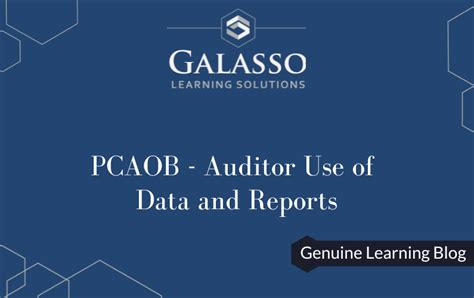 Pcaob Auditor Use Of Data And Reports Galasso Learning Solutions