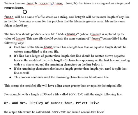 Solved Write A Function Length Correct Fname Length That Chegg Com