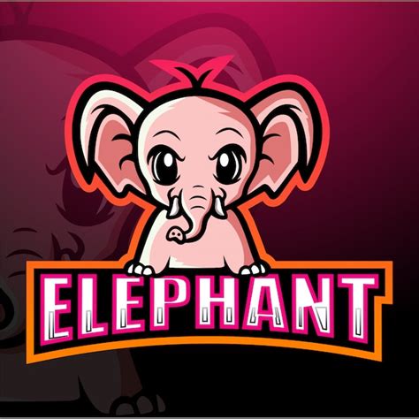 코끼리 마스코트 Esport 그림 프리미엄 벡터