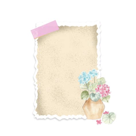 Scrapbook Paper With Vintage Pink And Soft Blue Hydrangea Watercolor