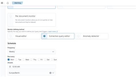 Bug Alerting Monitor Schedule Frequency Drop Down List Error · Issue