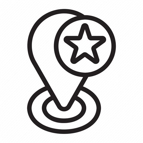 Favourite Star Location Map Marker Placeholder Icon Download On