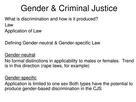 Ppt Gender And Criminal Justice Powerpoint Presentation Free Download