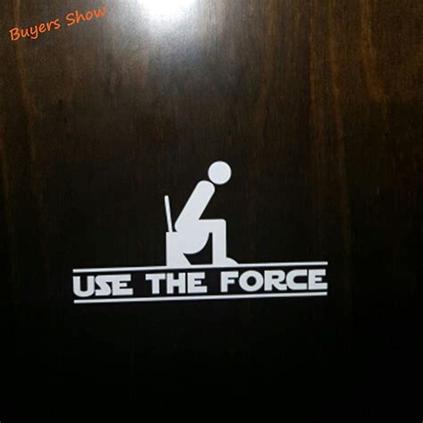 Funny Wc Toilet Vinyl Decal Sticker Art Decor Use The Force Decal