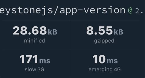 Keystonejs App Version Bundlephobia