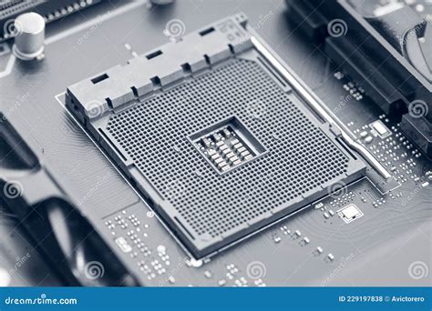 Cpu Socket On Motherboard Stock Photo Image Of Microchip