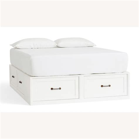 Pottery Barn Stratton Storage Bed White Queen Aptdeco