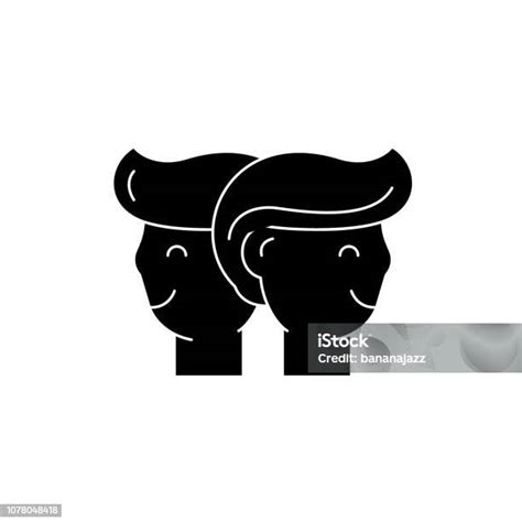 제미니 조디악 로그인 블랙 아이콘 고립 된 배경에 로그인 벡터 제미니 조디악 개념 기호 그림 개념에 대한 스톡 벡터 아트 및