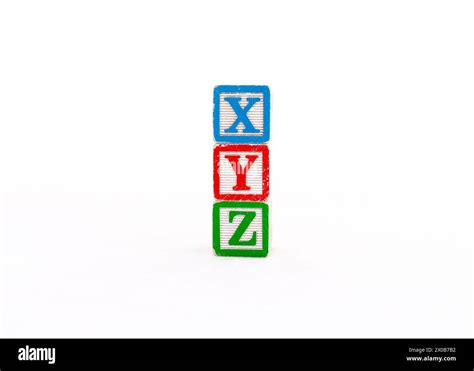 Xyz Alphabets Letters Written On Wooden Cubes Isolated On White