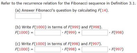 refer to the recurrence relation for the fibonacci