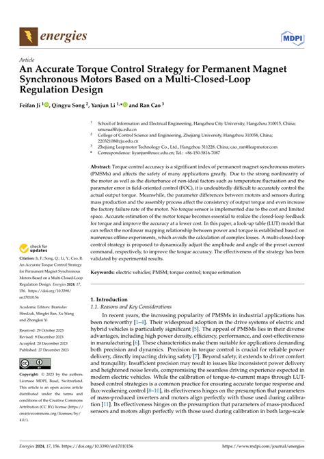 Pdf An Accurate Torque Control Strategy For Permanent Magnet