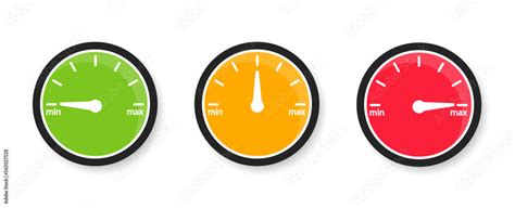Speedometer Colorful Icons Colored Scale Speed Gauge Meter Icons Indicator Satisfaction