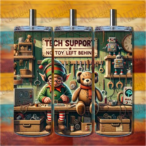 Elf Tech Support Toy Workshop Design For Straight And Tapered 20oz