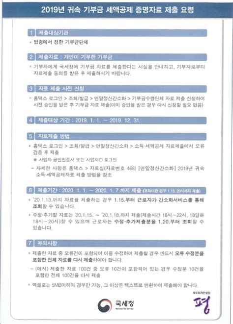 기부금영수증 홈택스 제출 연말정산간소화 세액공제 증명자료 제출 기부금단체 세무회계큐브 네이버 블로그