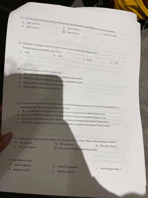 Solved 14 If We Do Not Reject The Null Hypothesis When The Chegg Com