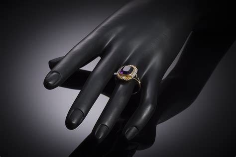 French Ring Circa 1900 1910 Amethyst Diamond RIONDET