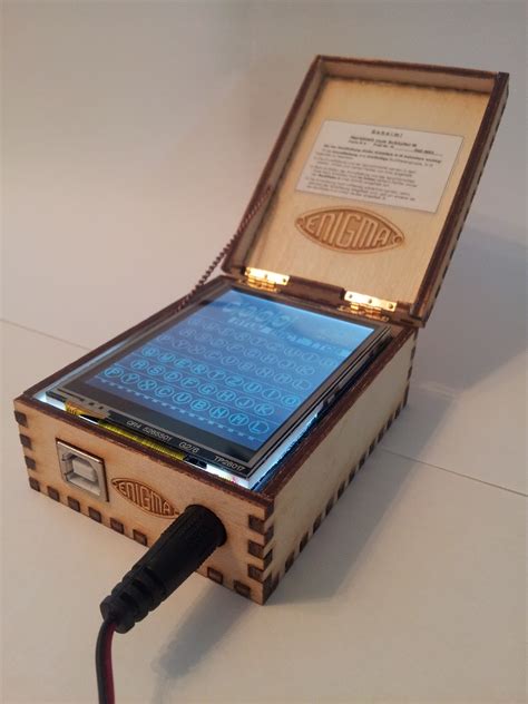 arduino enigma machine simulator wood case using finger joints