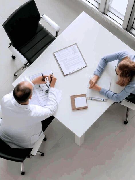 Un Hombre Y Una Mujer Sentados En Una Mesa Foto Premium