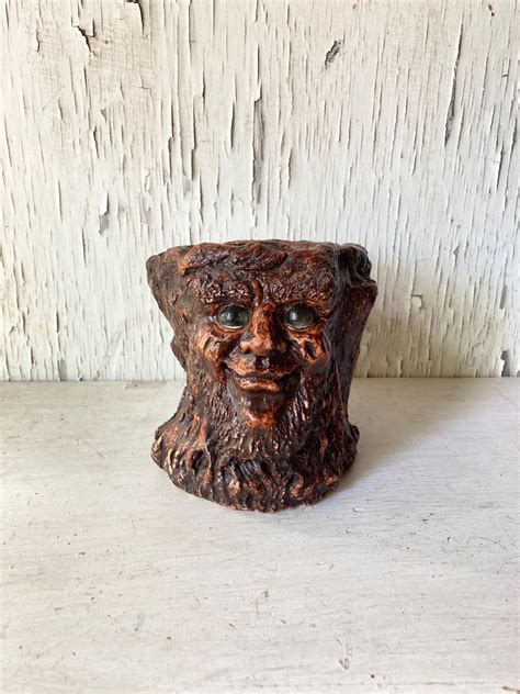 Vintage Handmade Tree Man Planter Pottery Terra Cotta Folk Art