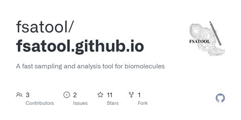 GitHub Fsatool Fsatool Github Io A Fast Sampling And Analysis Tool For Biomolecules