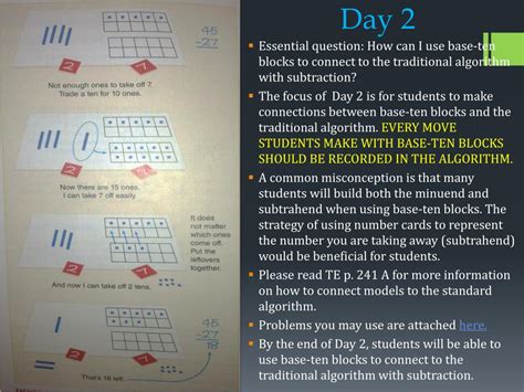 Ppt Understanding The Traditional Algorithm With Subtraction