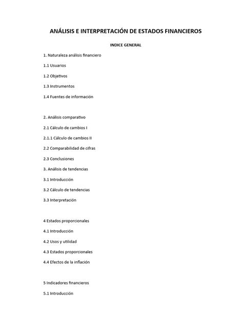 AnÁlisis E InterpretaciÓn De Estados Financieros Pdf Contabilidad
