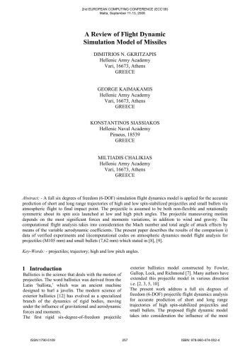 دانلود کتاب A Review Of Flight Dynamic Simulation Model Of Missiles