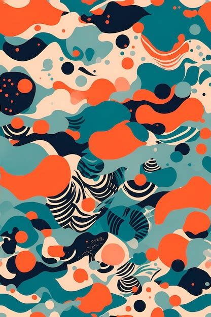 Premium Ai Image Pattern Organic Flat Abstract Geometric Shapes Organic Patterns