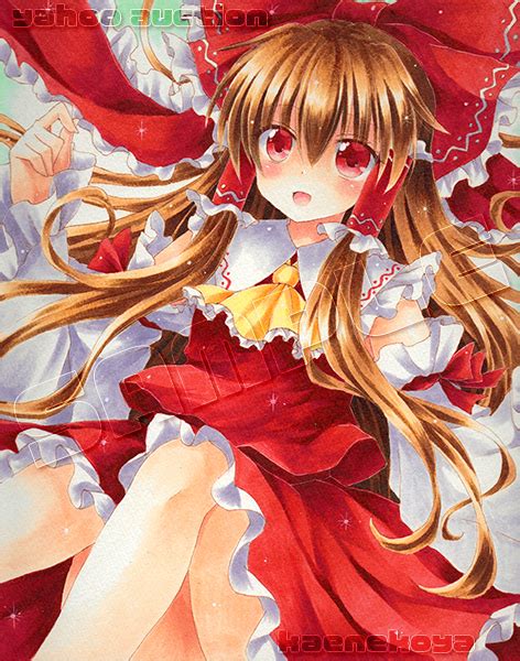 コピック手描きイラスト 博麗霊夢 東方 色紙 かえでのzine