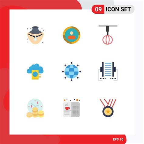 Universal Icon Symbols Group Of 9 Modern Flat Colors Of World Global Home Ware Upload Reading