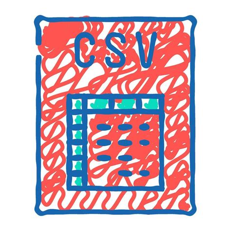 Csv File Format Document Icon Doodle Illustration 49837961 Vector Art