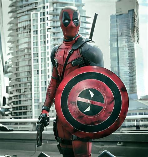 Deadpool And Wolverine Deadpool Shield Captain Deadpool Costume Collectible Wall Hanging Decor