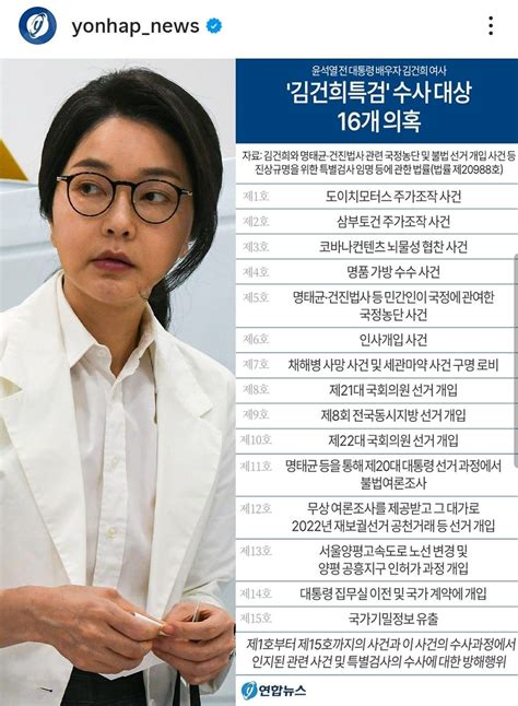 김건희특검 수사대상 리스트 정치 시사 에펨코리아