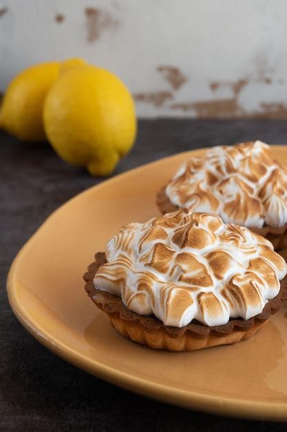 Premium Photo Classic French Lemon Tart Meringue