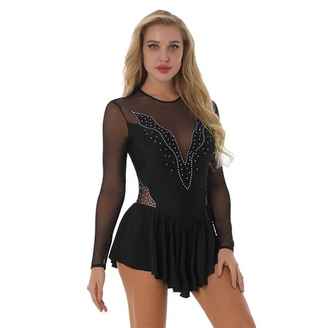 Msemis Womens Adult Figure Ice Skating Dress Ice Skating Skirt
