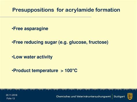 Acrylamide In Food State Of The Art Ppt Download