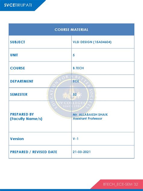 Iii Ii Btech Vlsi Design Unit 5 Pdf