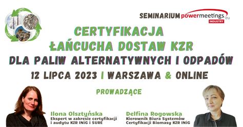 Certyfikacja łańcucha dostaw KZR dla paliw alternatywnych oraz odpadów ...