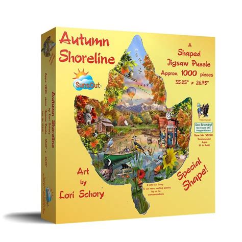 Sunsout Autumn Shoreline Pc Special Shape Jigsaw Puzzle Shaped Jigsaw Puzzles