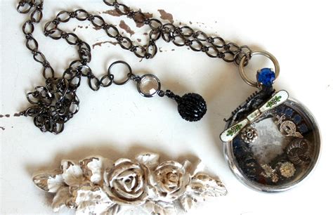 Ancient Places Pocket Watch Assemblage Necklace Shadowbox Etsy