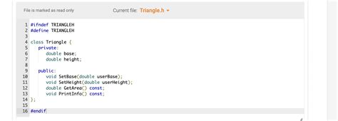 Solved LAB Triangle Area Comparison Classes Given Chegg