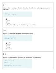 Exploring Programming Concepts: Code Output Analysis & Control | Course Hero