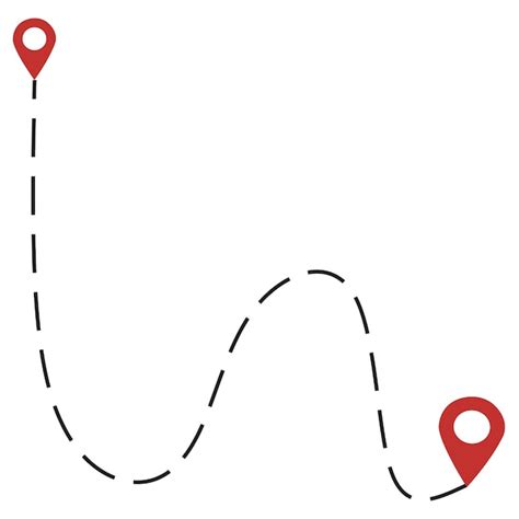 Premium Vector A Trace With Red Location Marks On A White Background