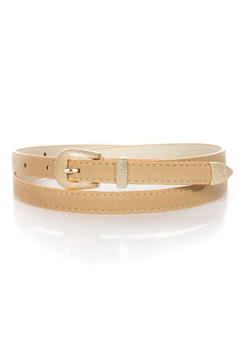 Cute Beige Belt Skinny Belt Vegan Belt 1000 Lulus
