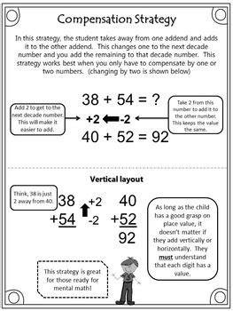 Addition AND Subtraction Strategies No Algorithm Common Core Aligned