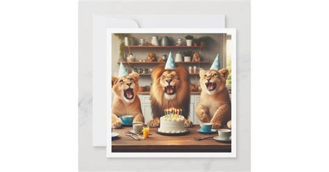 Lions Celebrating Lions Birthday Invitation Zazzle