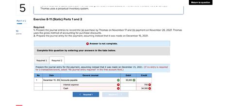 Solved Return To Question Part Of Required Information Chegg