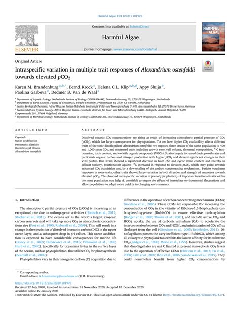 Pdf Intraspecific Variation In Multiple Trait Responses Of