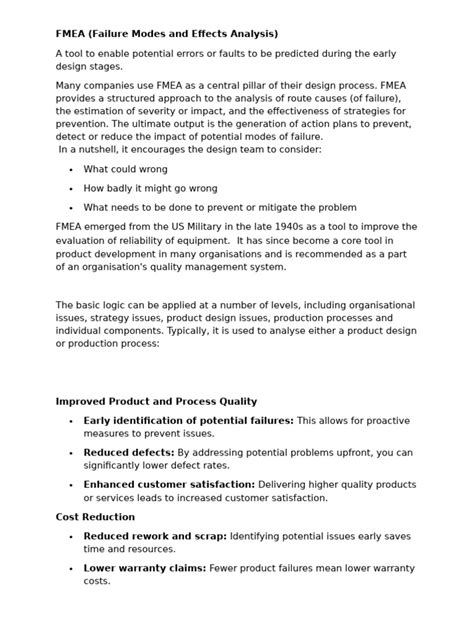 Fmea Pdf Reliability Engineering Risk